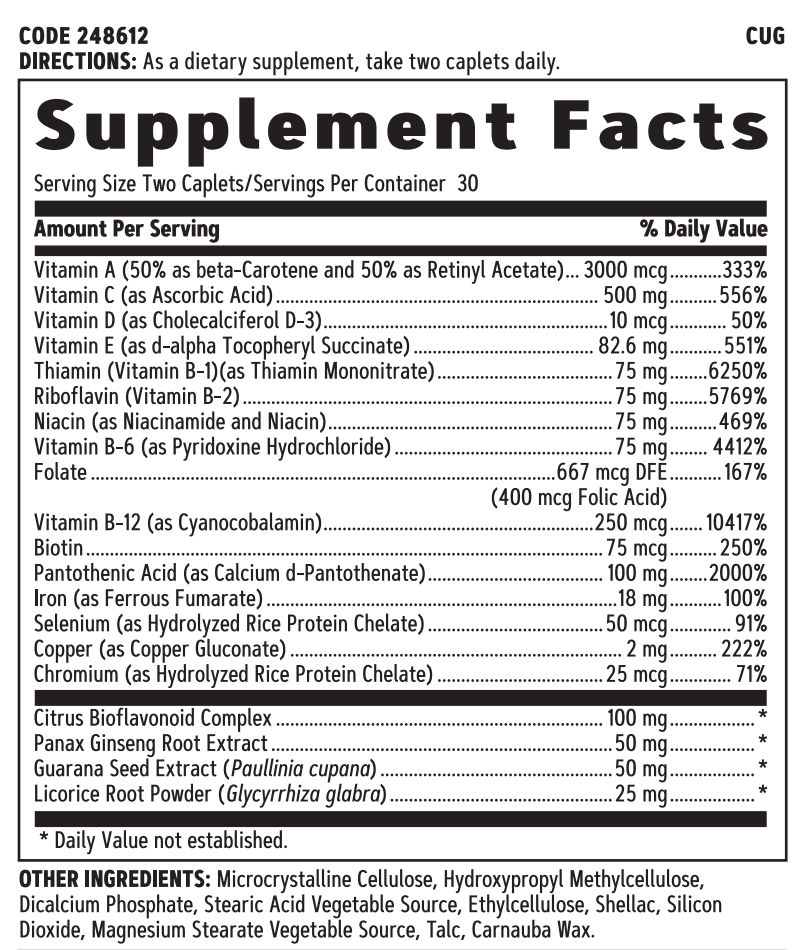 지앤씨 B 컴플렉스 컴플리트 60 캐플릿 GNC B-COMPLEX COMPLETE 60 caplets 복합 비타민 과 다양한 미네랄 함유